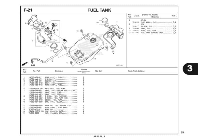 F21 - Fuel Tank - Katalog Honda Supra GTR 150 K56F - Harga Kredit Motor ...