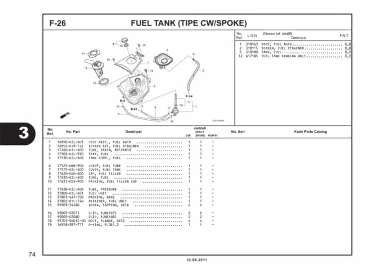 F26 - Fuel Tank - Katalog Honda Spacy FI KZL - Harga Kredit Motor Honda ...