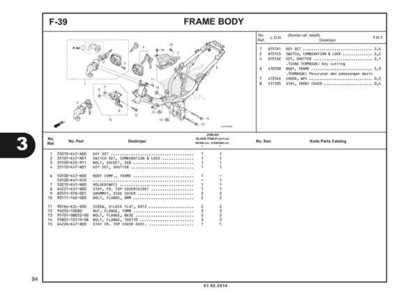 F39 - Frame Body - Katalog Honda Blade K47 - Harga Kredit Motor Honda ...