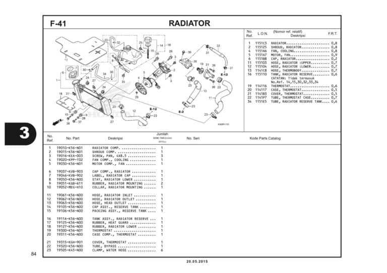 F41 - Radiator - Katalog Honda Sonic 150R K56 - Harga Kredit Motor ...
