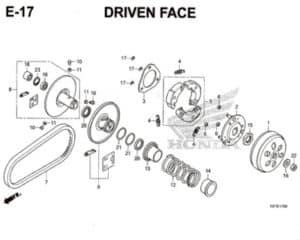 Face Set Driven (Pulley) Honda PCX 150 K97 (23205K97T00)