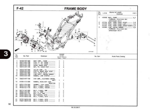 F42 - Frame Body - Katalog Honda PCX 150 K97 - Harga Kredit Motor Honda ...