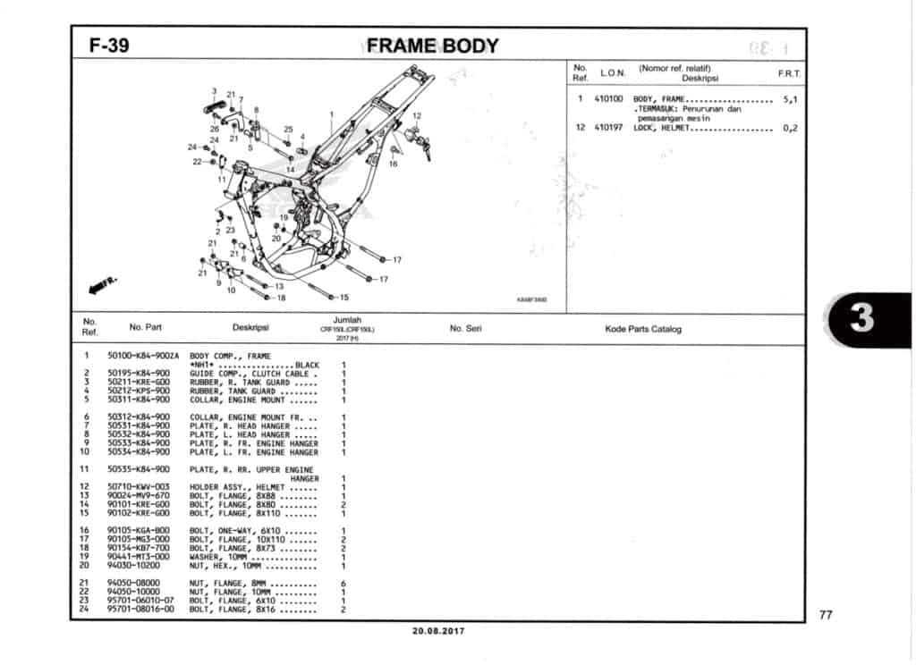 F39 - Frame Body - Katalog Honda CRF 150L - Harga Kredit Motor Honda ...