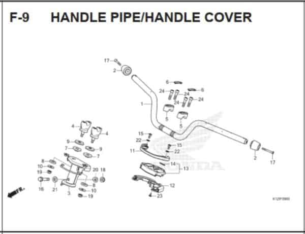 Pipe Comp Steering Handle - PCX 150 K97 & PCX Hybrid 53100K97T00