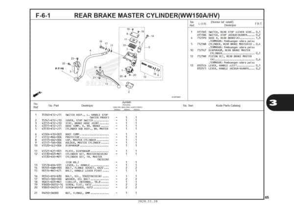 F-6-1 Rear Brake Master Cylinder (WW150A/HV) - Katalog Suku Cadang ...