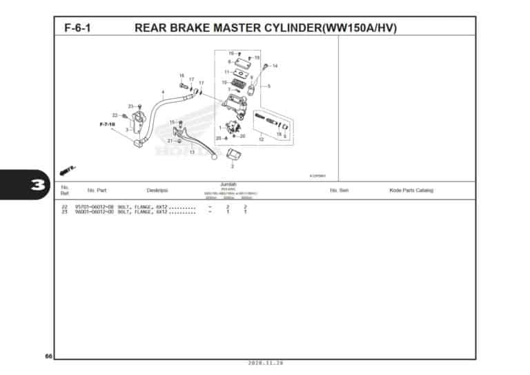 F-6-1 Rear Brake Master Cylinder (WW150A/HV) - Katalog Suku Cadang ...