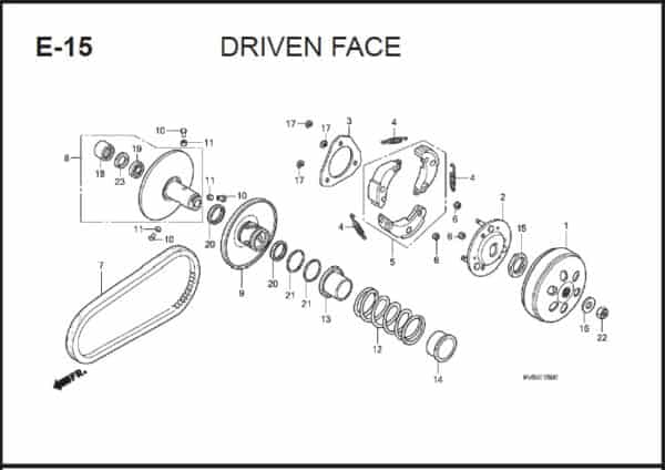 Spring Driven Face Honda Vario 110 CW 23233KVB900
