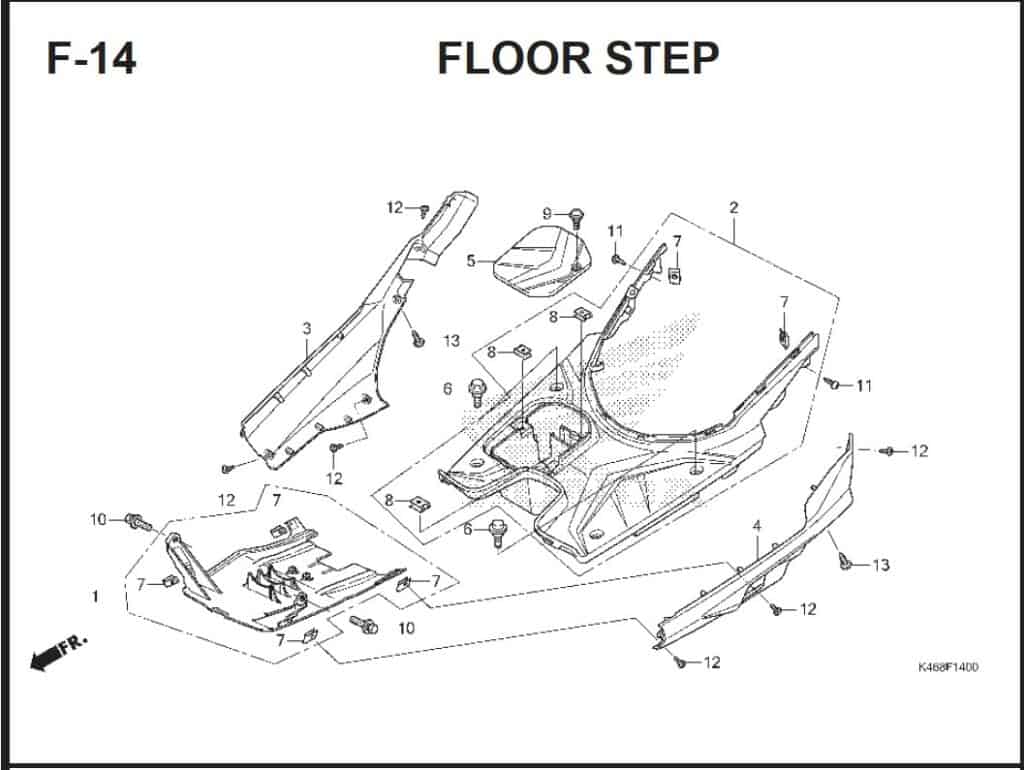 Cover R Floor Side - Honda Vario 110 FI 64320K46N00