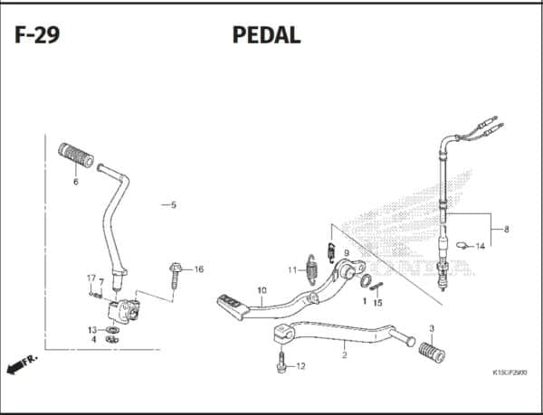 Pedal Comp Brake - New CB150R Streetfire (46500K15920)