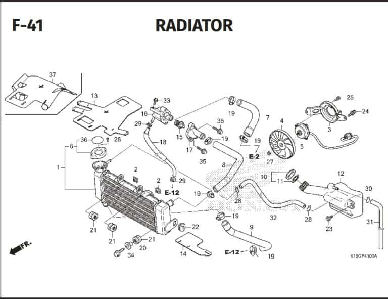 Radiator Comp Honda New CB150R Streetfire & New CBR 150R K45G
