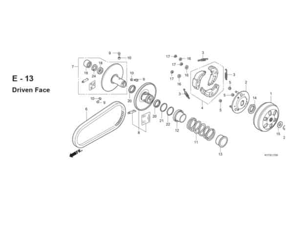 Per CVT Honda Spring Driven Face BeAT Karburator (23233GCC000)
