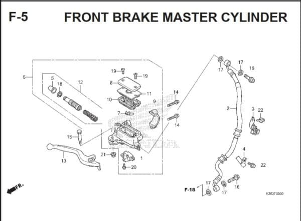 Master Rem Cylinder Sub Assy FR Brake Honda PCX 160 K1Z
