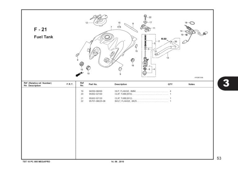 F-21 Fuel Tank - Katalog Honda New Mega Pro Carbu KYE - Harga Kredit ...