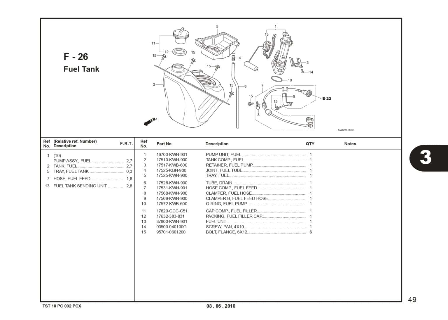 F-26 Fuel Tank - Katalog Suku Cadang Honda PCX 125 KWN - Harga Kredit ...