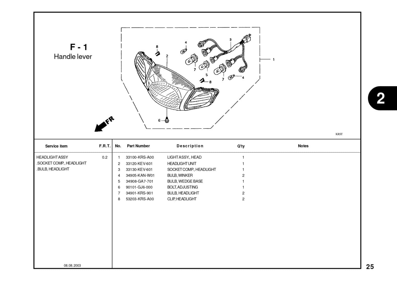 F-1 Head Light - Katalog Suku Cadang Honda Supra FIT - Harga Kredit ...
