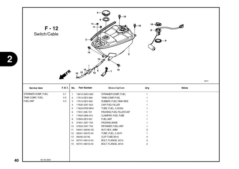 F-12 Fuel Tank - Katalog Suku Cadang Honda Supra FIT New - Harga Kredit ...