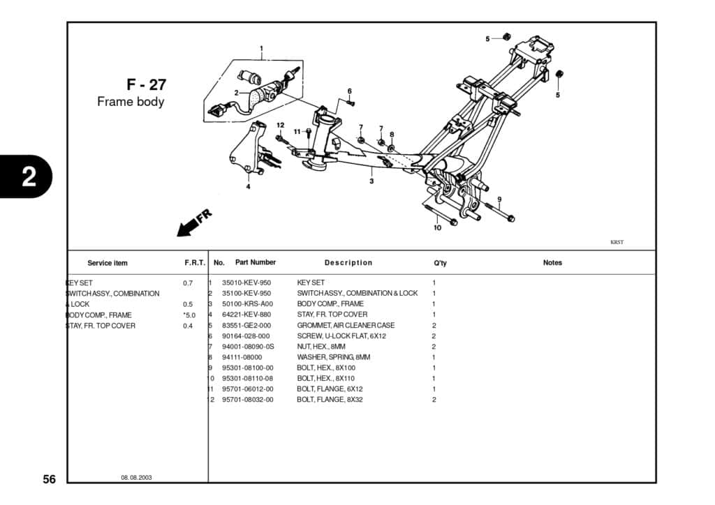 F-27 Frame Body - Katalog Suku Cadang Honda Supra FIT New - Harga ...