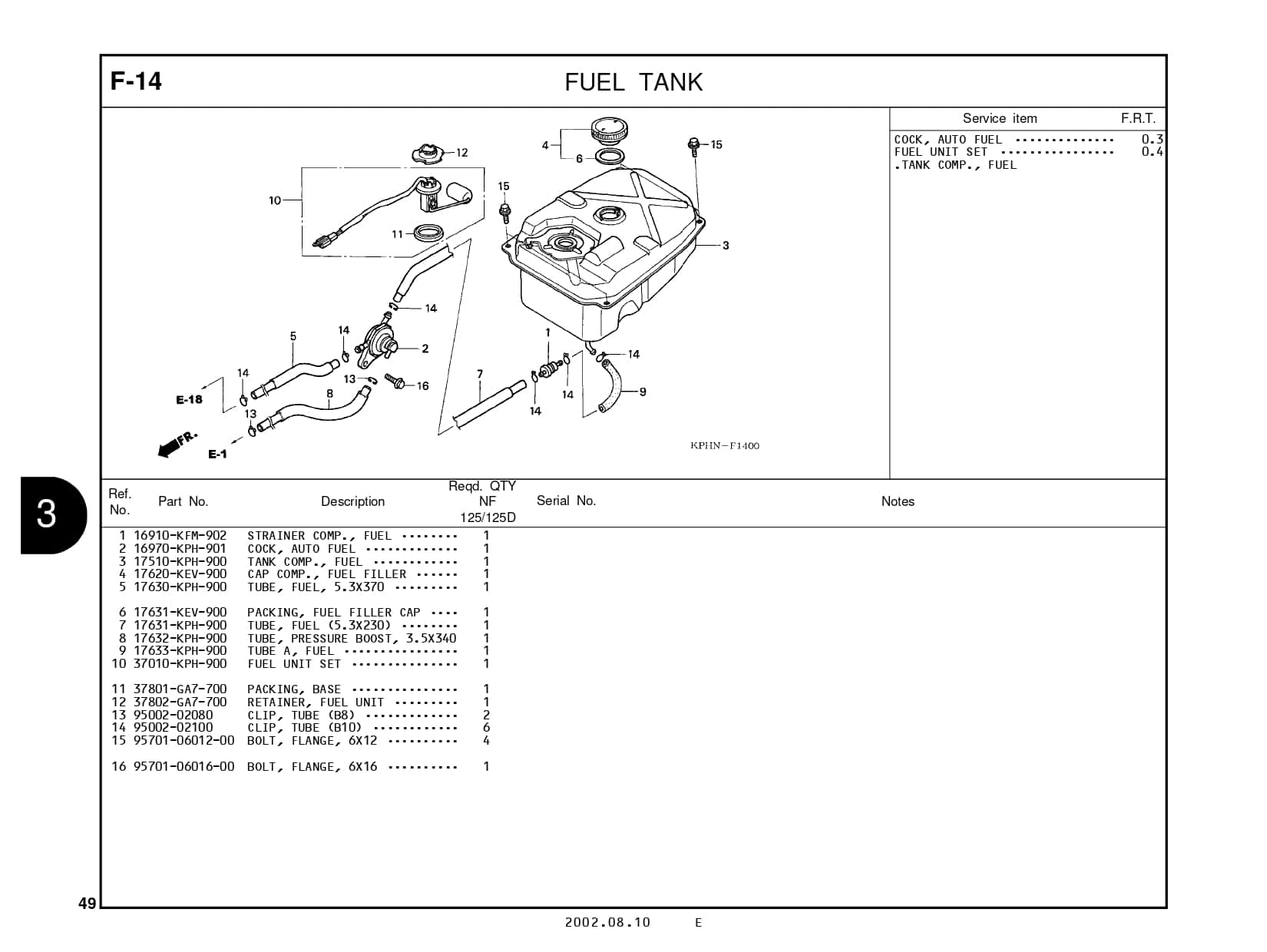 F-14 Fuel Tank - Katalog Suku Cadang Honda Karisma - Harga Kredit Motor ...
