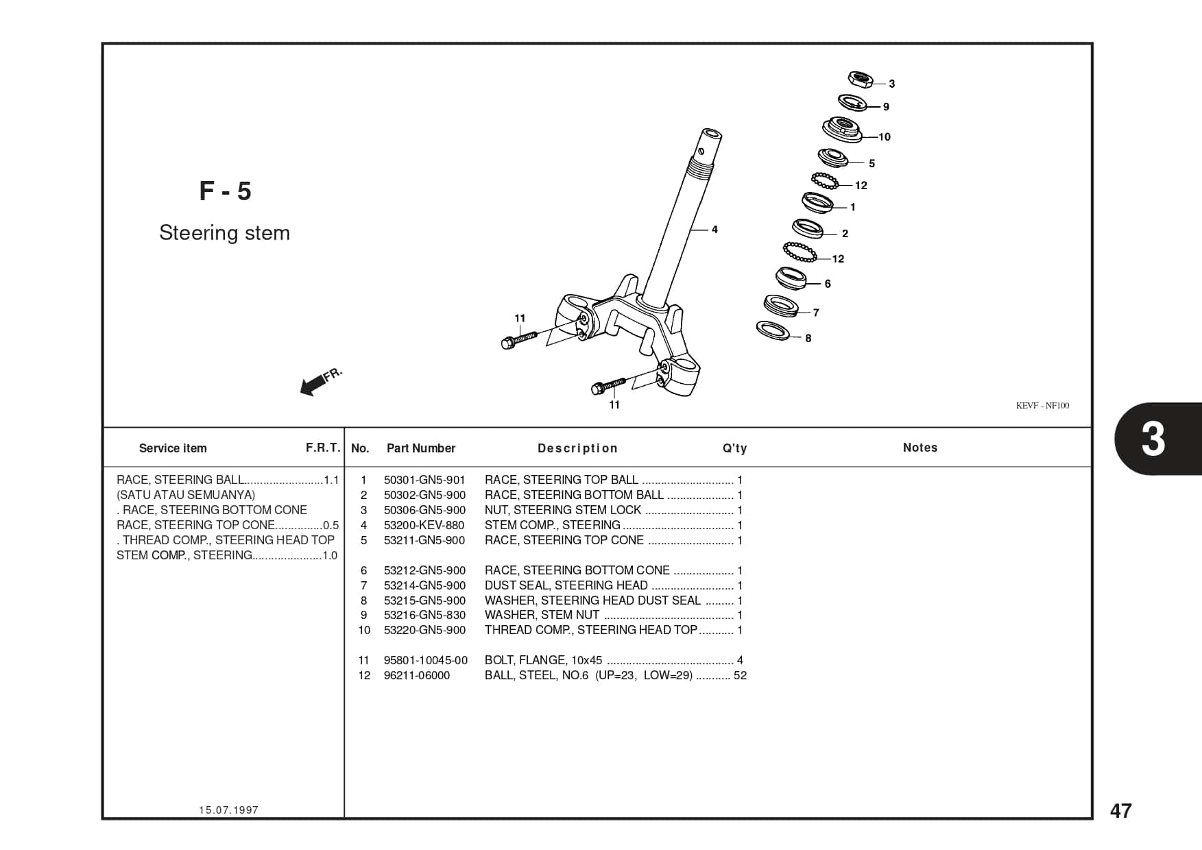 F-5 Steering Stem - Katalog Suku Cadang Honda Supra 100 - Harga Kredit ...