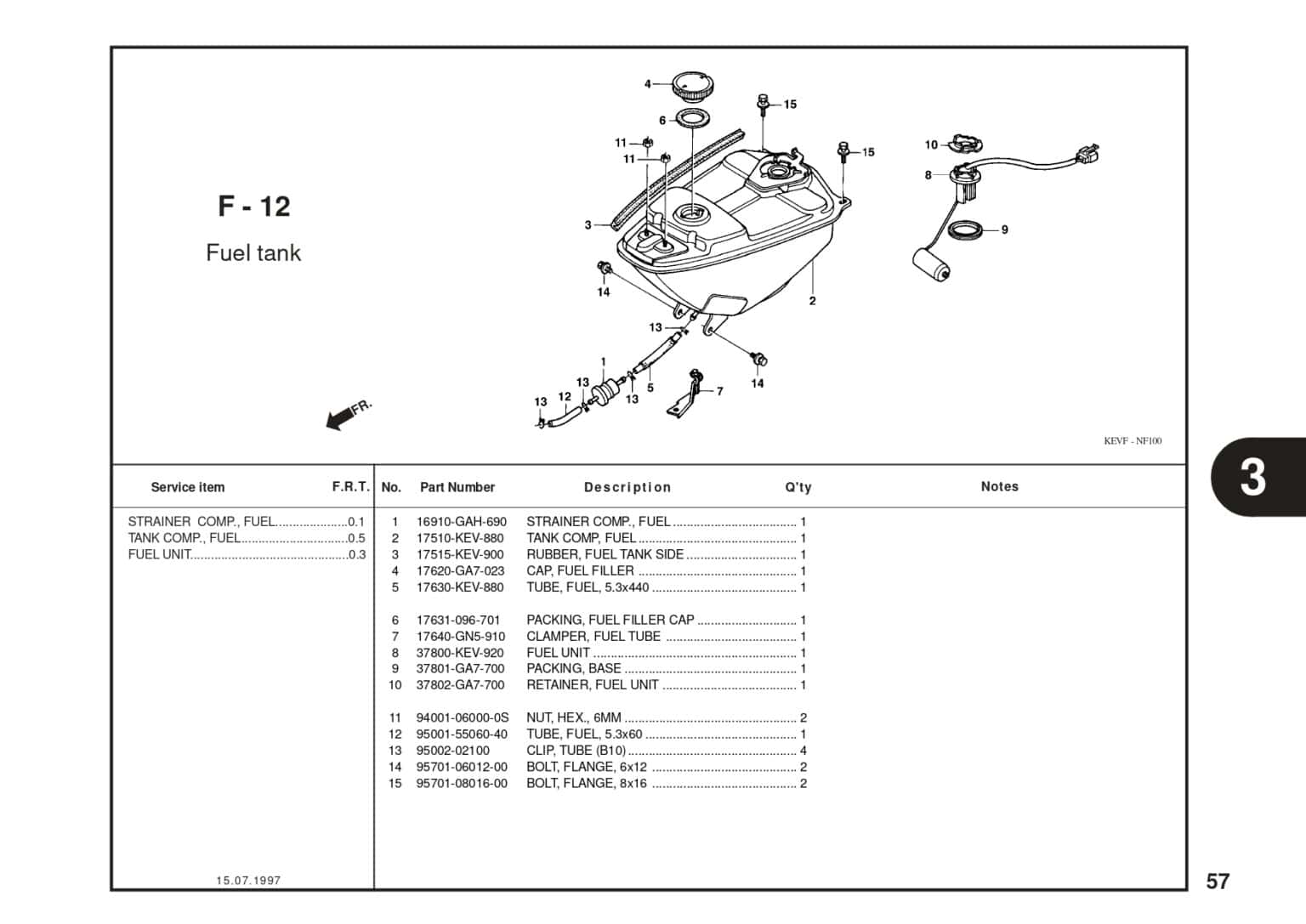F-12 Fuel Tank - Katalog Suku Cadang Honda Supra 100 - Harga Kredit ...