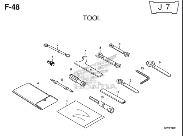 Wire Helmet Set Honda CBR 250RR, CBR 150R 77236KAZ780