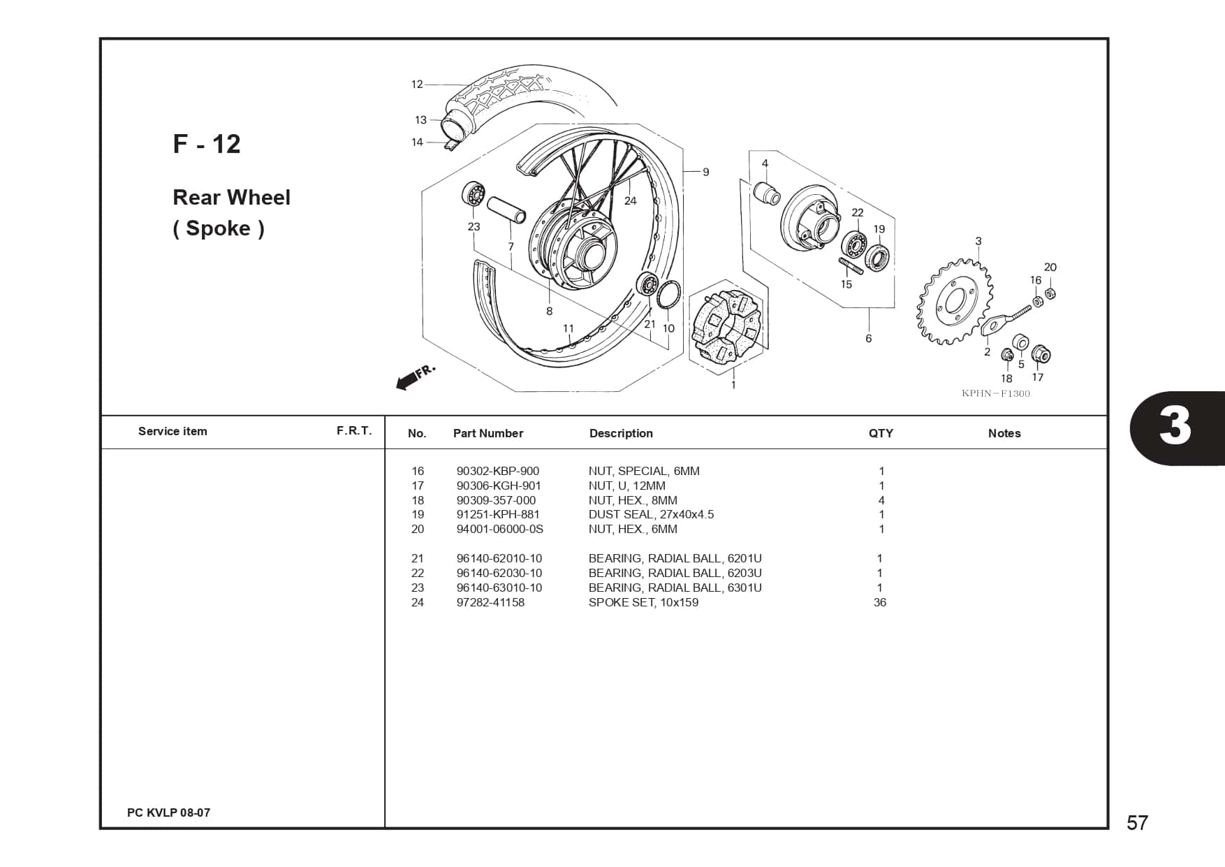 F-12 Rear Wheel ( Spoke ) - Katalog Suku Cadang Honda Supra X 125 KVL ...