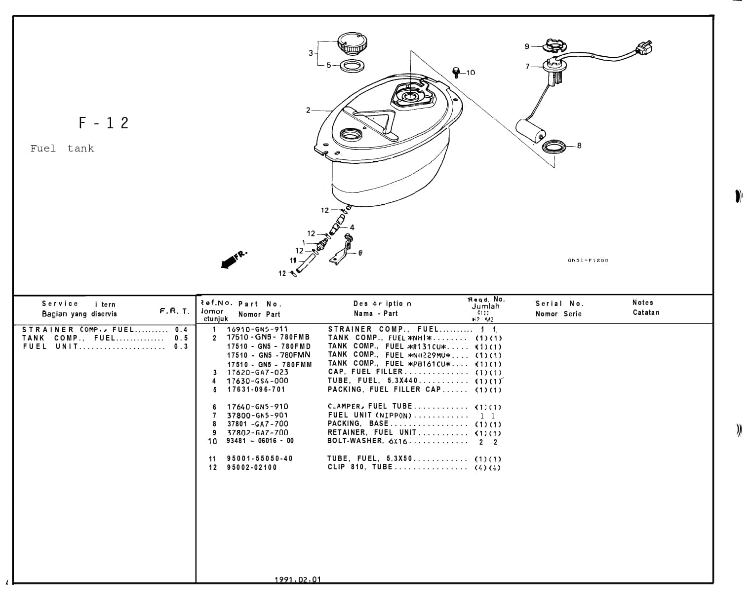 F-12 Fuel Tank - Katalog Suku Cadang Honda Astrea Grand - Harga Kredit ...