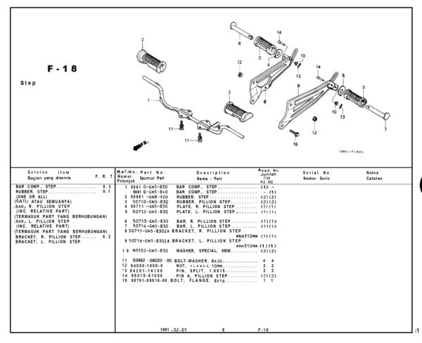 F-18 Step - Katalog Suku Cadang Honda Astrea Grand - Harga Kredit Motor ...