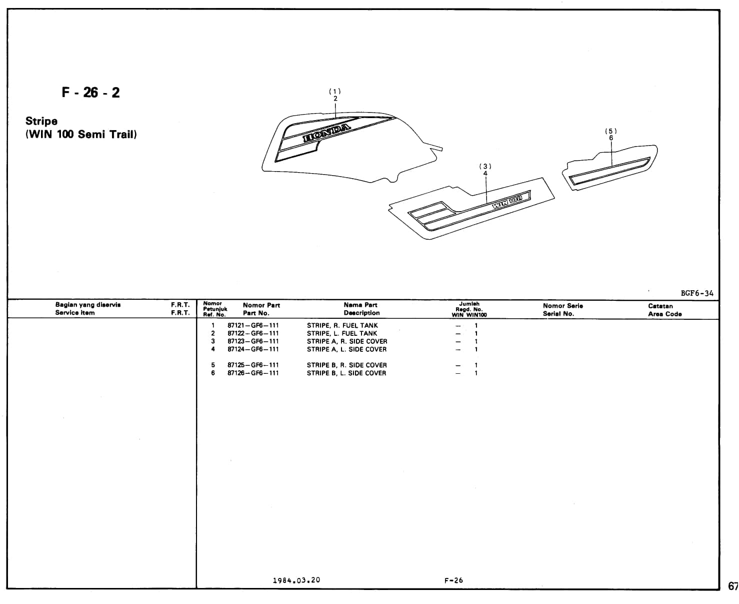F-26-2 Stripe - Katalog Suku Cadang Honda WIN GF6 - Harga Kredit Motor ...