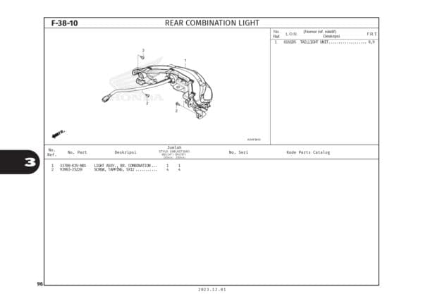 F-38-10 Rear Combination Light - Katalog Suku Cadang Honda Stylo 160 ...