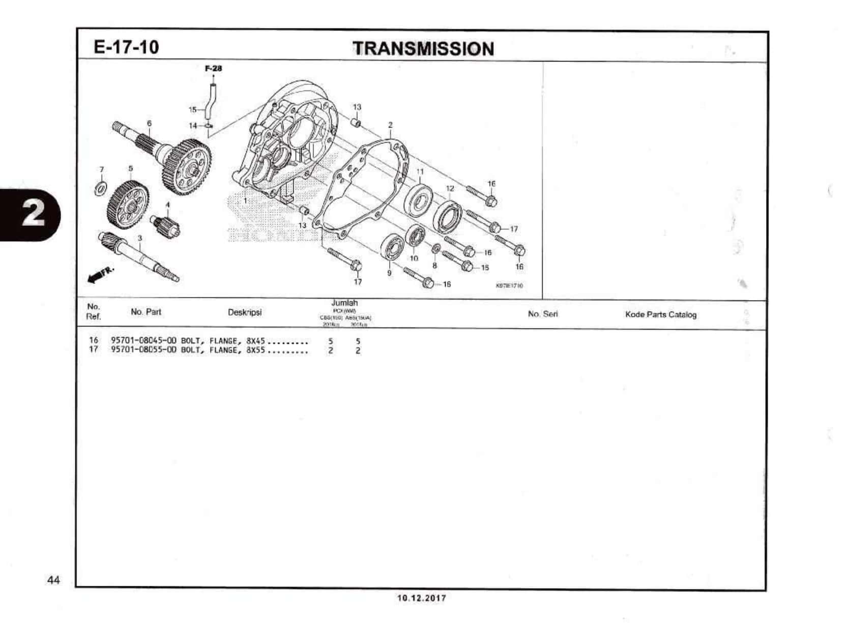 E-17-10 Transmission - Katalog Suku Cadang Honda PCX HYBRID 2018MY ...