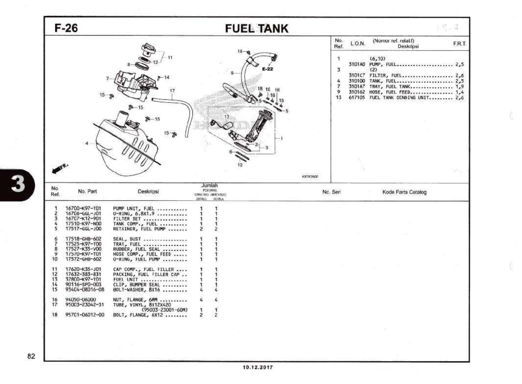F-26 Fuel Tank - Katalog Suku Cadang Honda PCX HYBRID 2018MY - Harga ...
