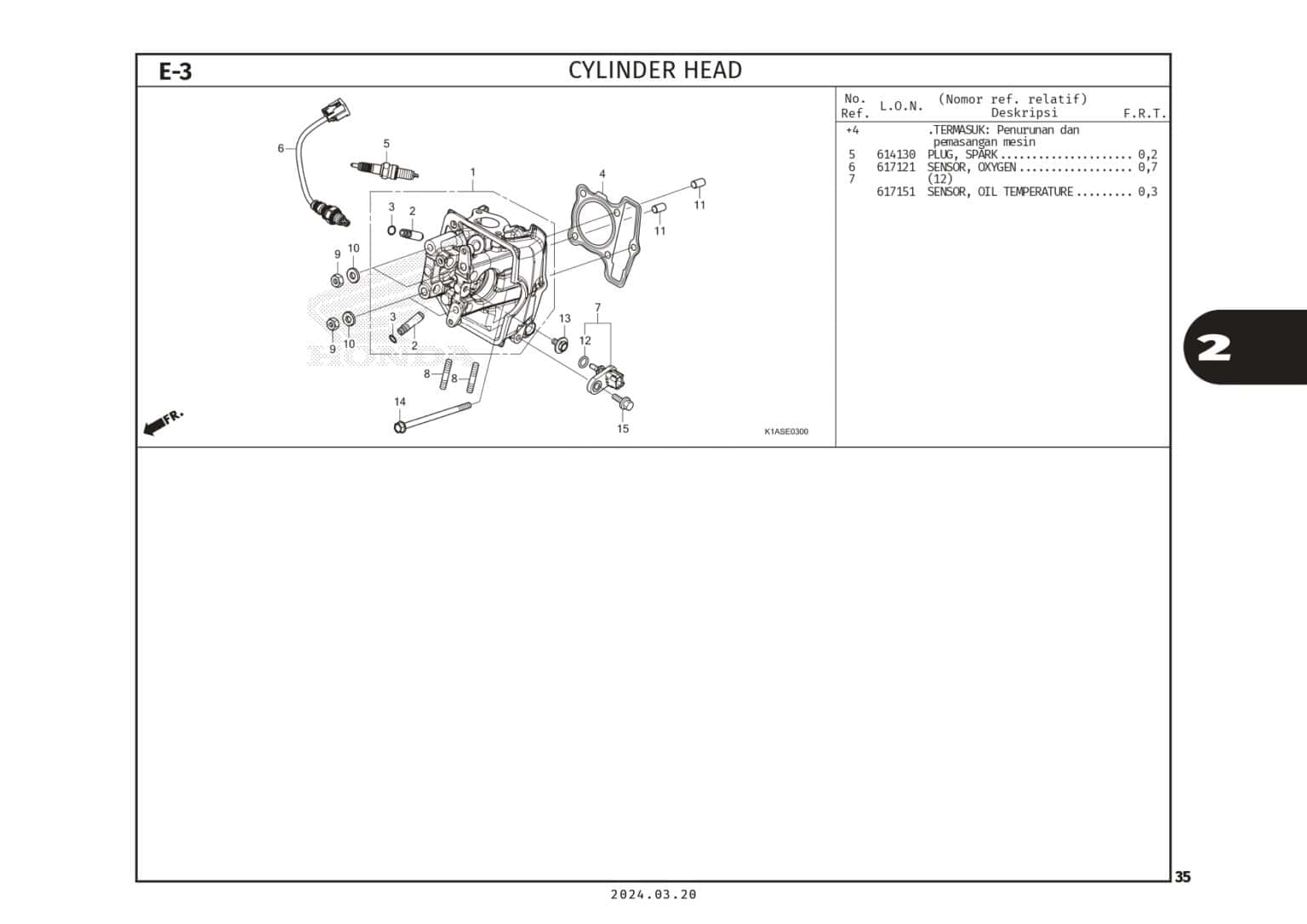 E-3 Cylinder Head - Katalog Suku Cadang Honda BeAT K1AL - Harga Kredit ...