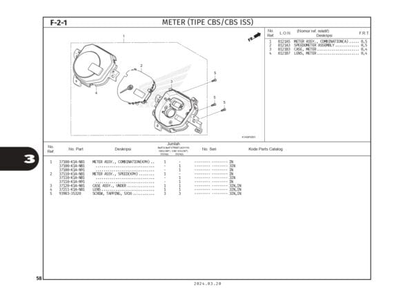 F-2-1 Meter Type CBS Dan CBS ISS - Katalog Suku Cadang Honda BeAT K1AL ...