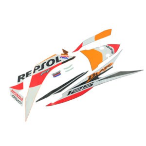 Sticker Body Kanan Set Orange Hitam Honda Blade 125 FI K47