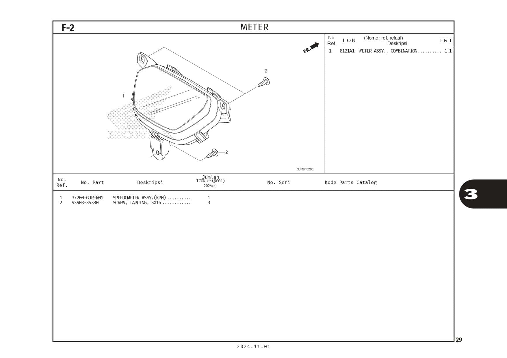 F-2 Meter - Katalog Suku Cadang Honda ICON e: - Harga Kredit Motor ...