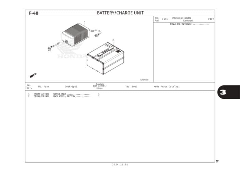 F-40 Battrey Charge Unit - Katalog Suku Cadang Honda ICON e: - Harga ...