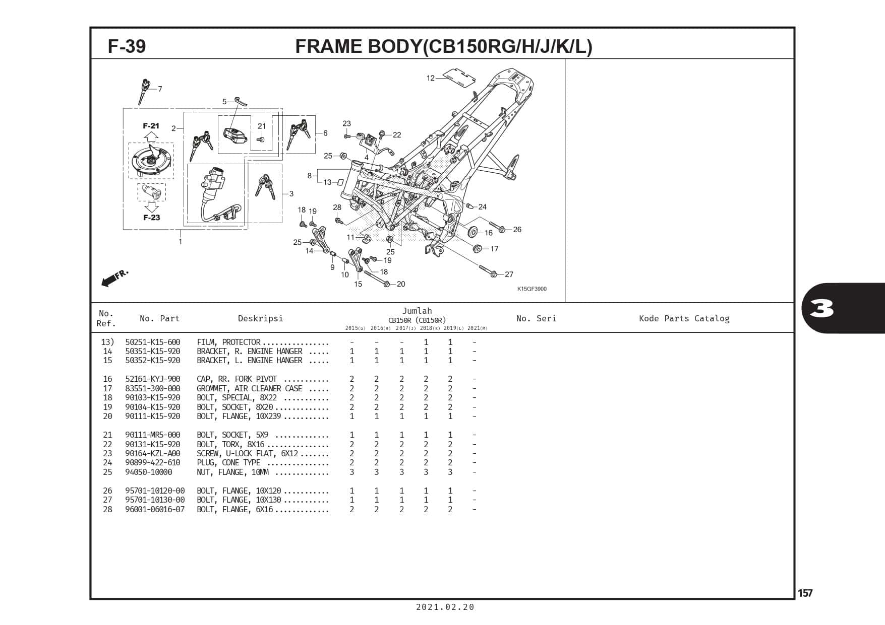 F-39 Frame Body - Katalog Honda CB150 K15P - Harga Kredit Motor Honda ...